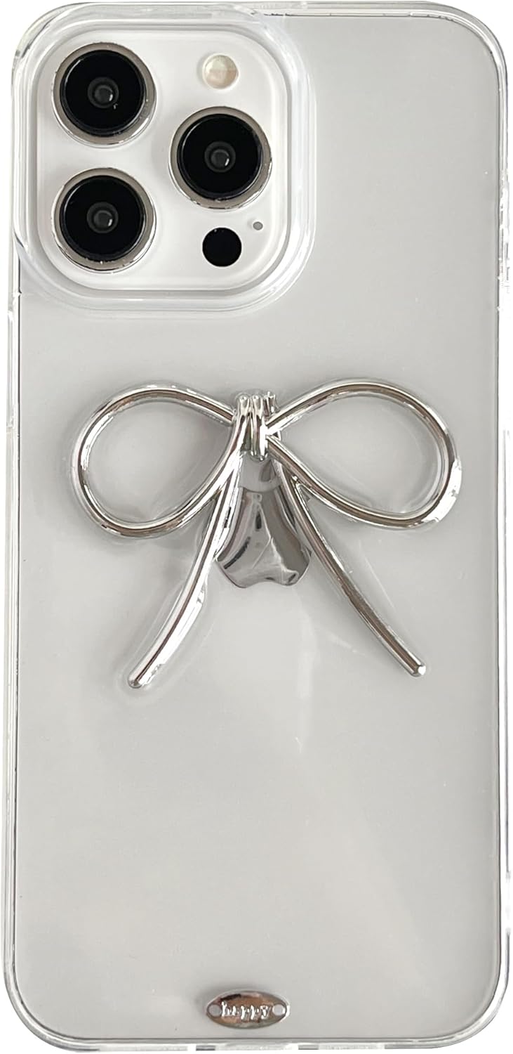 Amazon.com: FLIRACON Simple 3D Bow Clear Soft Phone Case Compatible ...