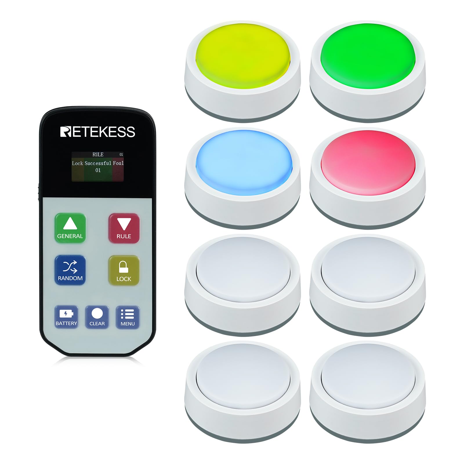 Amazon.com: Retekess TM102 Buzzers for Trivia Games,Family Feud Game ...