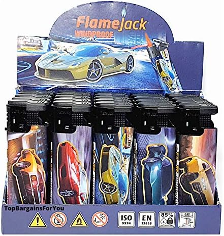 Zactly - 5 x FlameJack Colourful Windproof Dustproof Jet Lighters ...