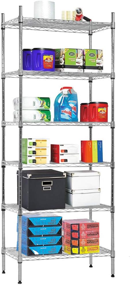 Amazon.com: NSF Wire Shelf Organizer 6 Wire Shelving Unit Metal Storage ...