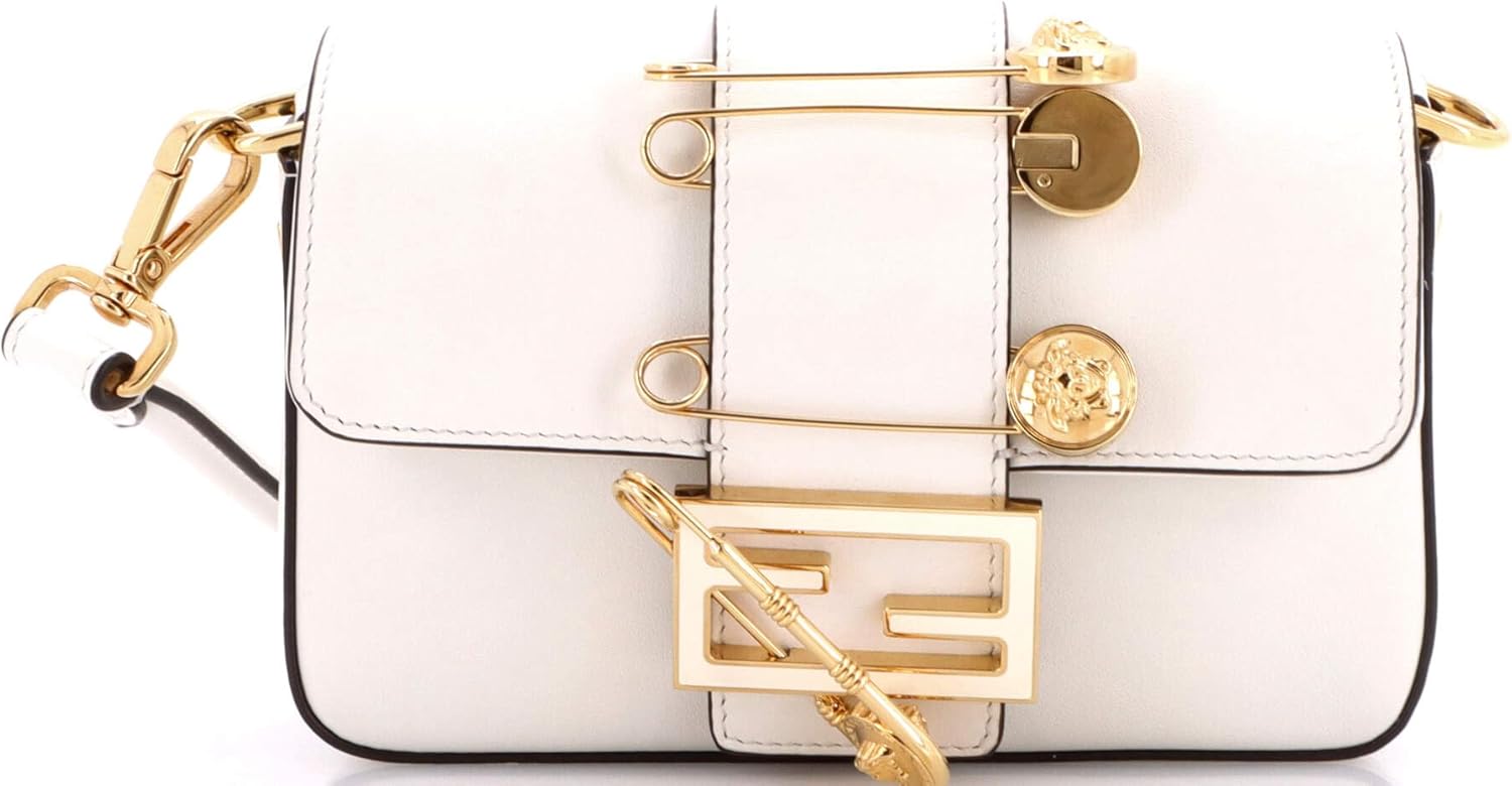 Amazon.com: Fendi, Pre-Loved x Versace Fendace Brooch Baguette NM Bag ...