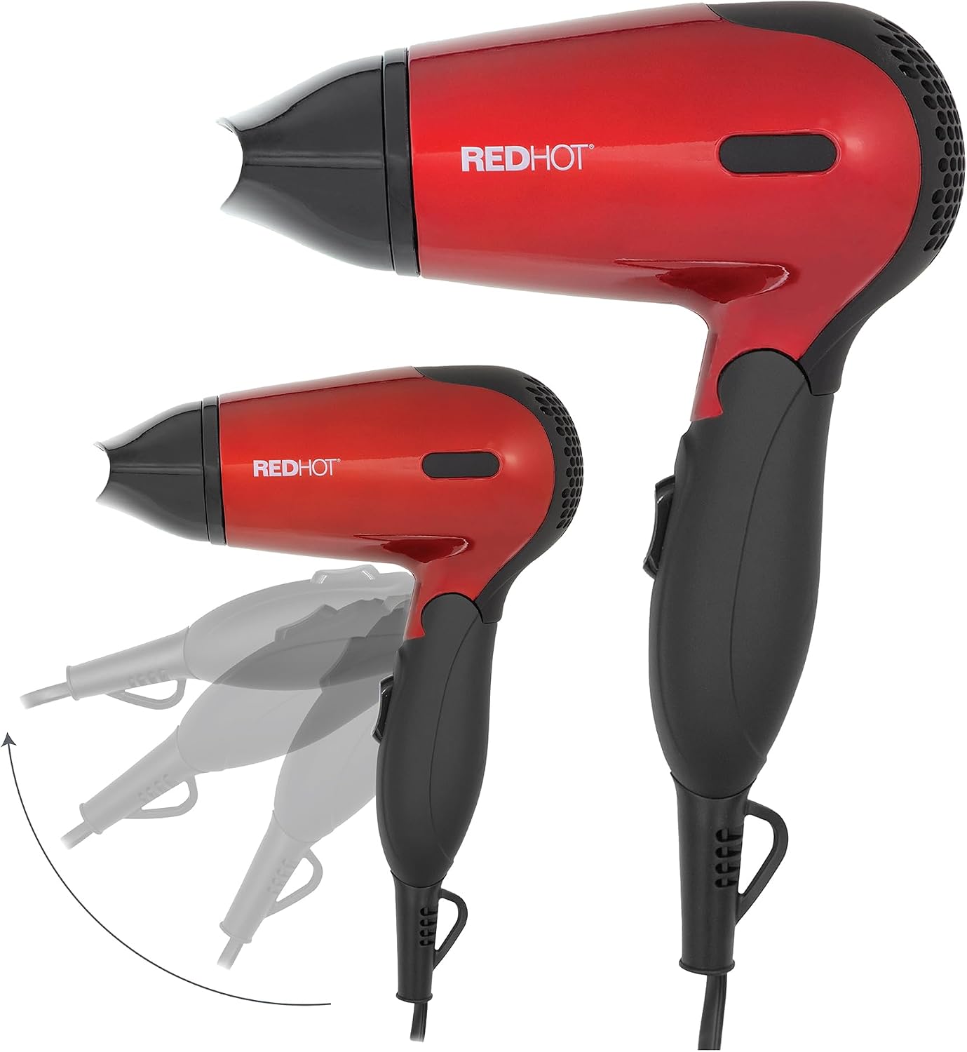 Red Hot 37070 1200W Travel Hair Dryer with Folding Handle/Dual Voltage ...
