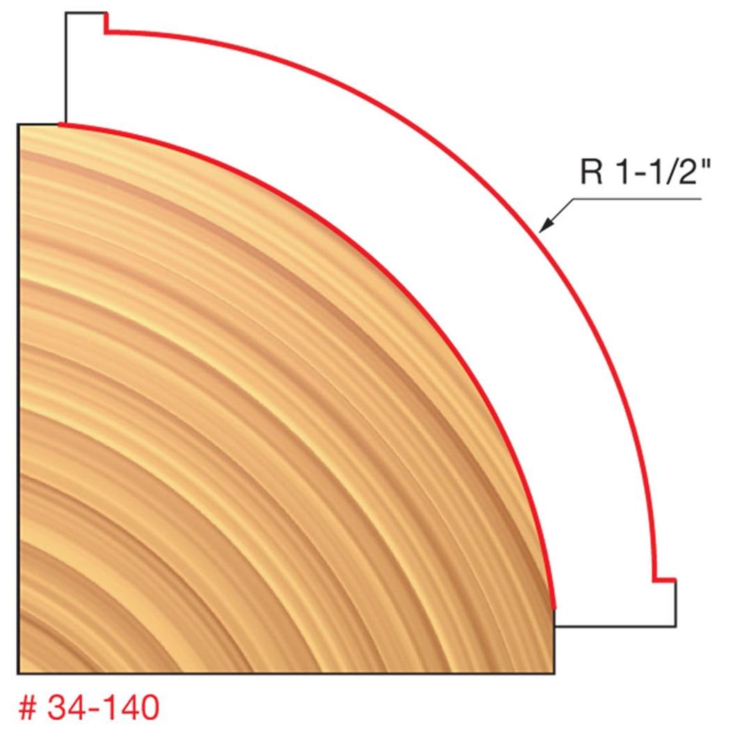 Snapklik.com : Freud 34-140: 1-1/2 Radius Rounding Over Bit