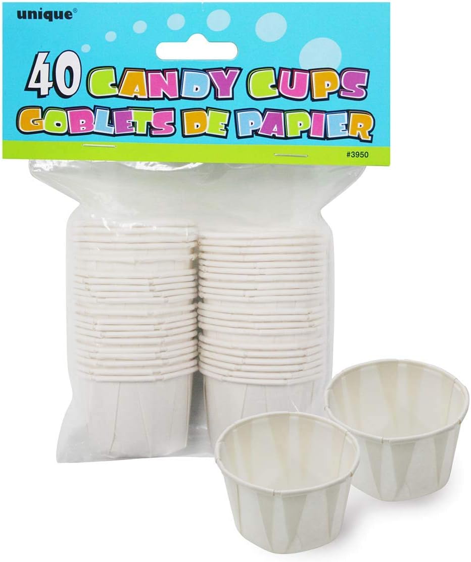 Amazon.com: Elegant White Candy Paper Cups (40ct) - Chic & Versatile ...