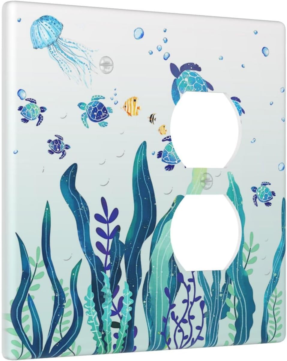 Sea Turtles Wall Ocean Grass Jellyfish Fish Sea Seaweed Bubbles ...