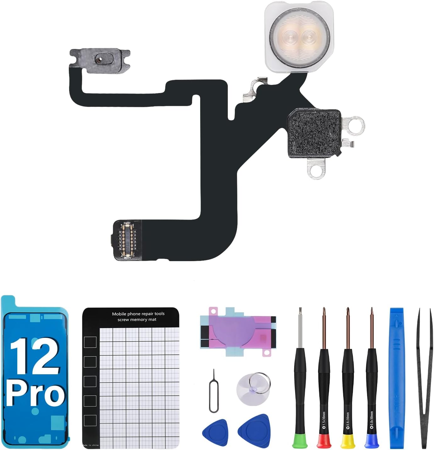 Amazon.com: DGSCSMY for iPhone 12 Pro Flash Light Flex Cable Replacement OEM Connector ...