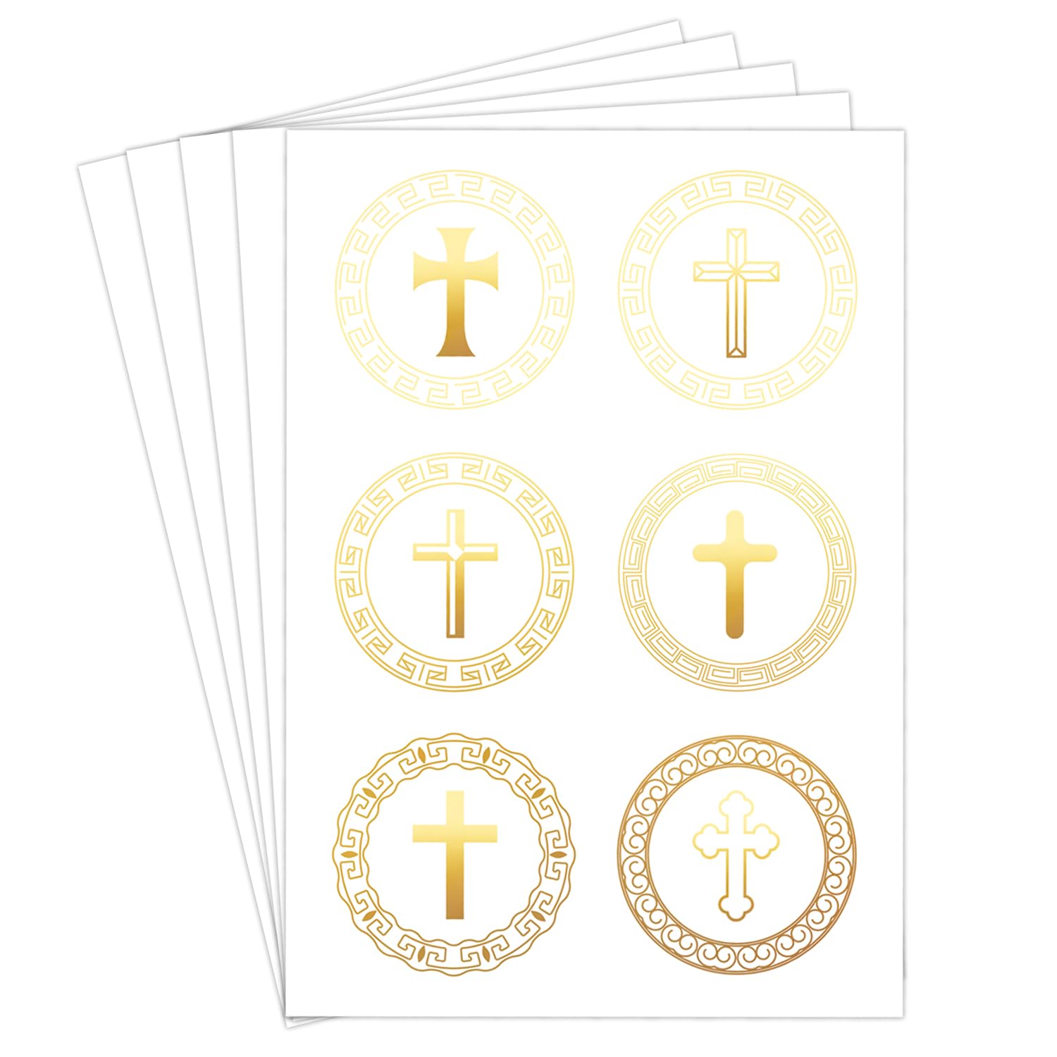 Amazon.com: 300 Pcs Christian Cross Stickers Gold Foil Cross Stickers ...