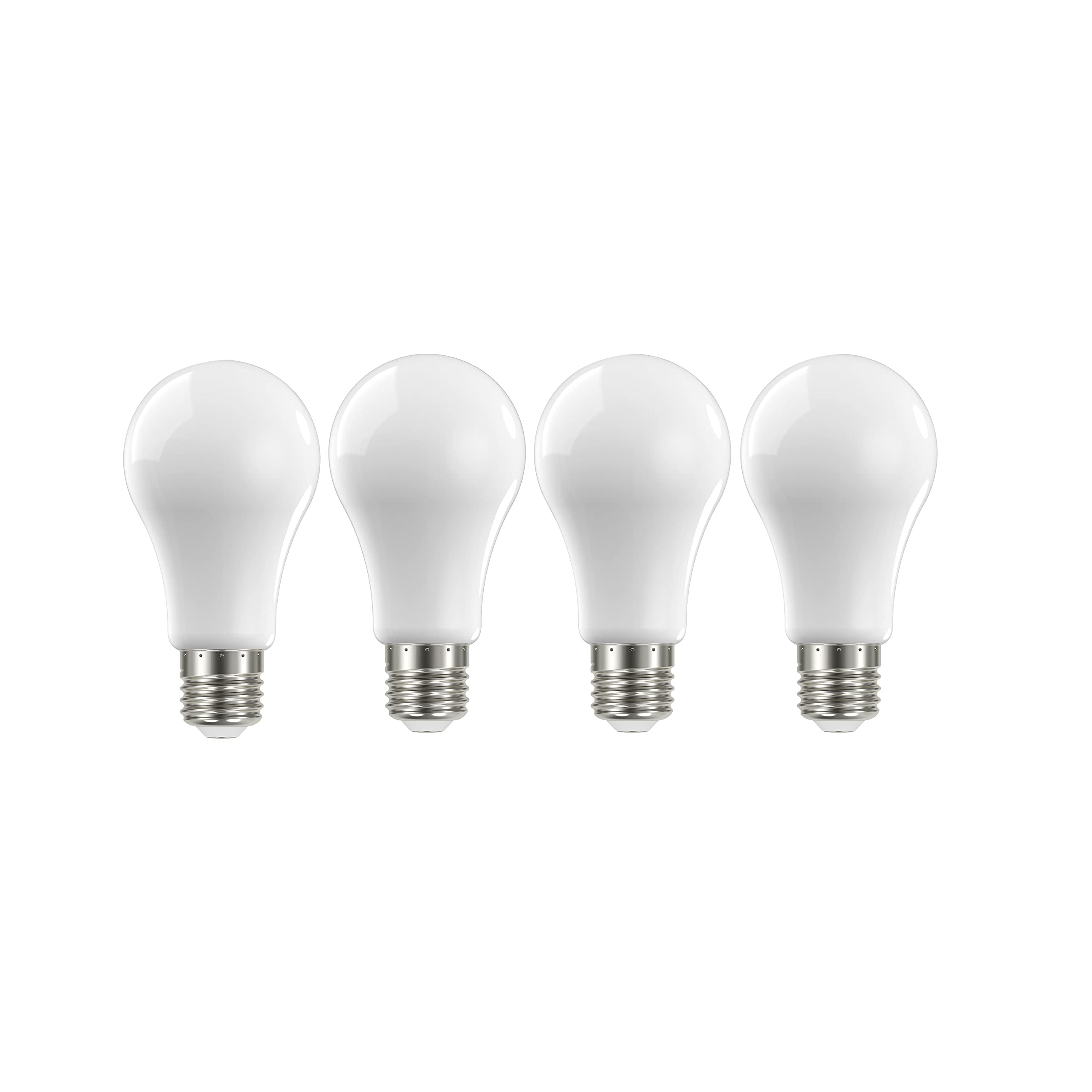 Satco S12441 A19 LED 4-Bulb Value Pack, 100W Replacement, 3000K, White ...