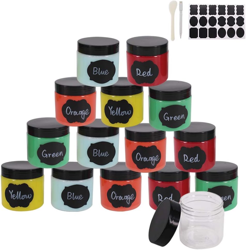 Amazon.com: 24 Pack 6 OZ Clear Plastic Slime Jars With Screw Lids, A ...