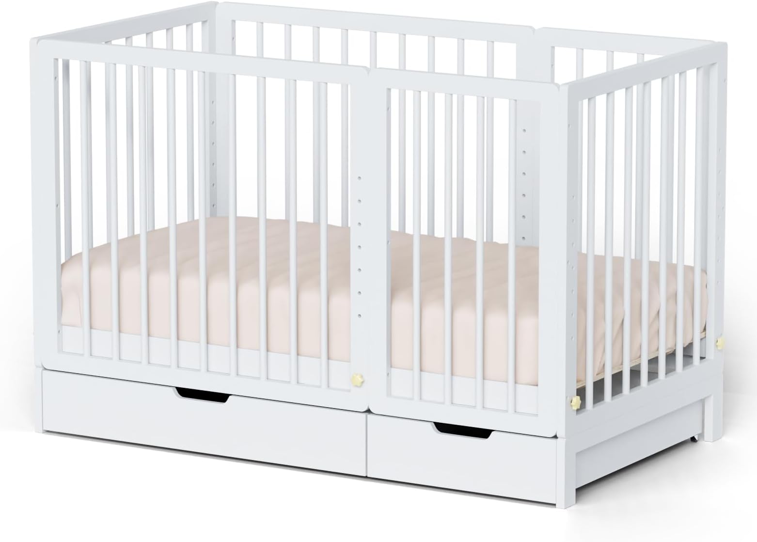 Amazon.com: JOYMOR 8-in-1 Convertible Crib with Drawer, Include 2 ...