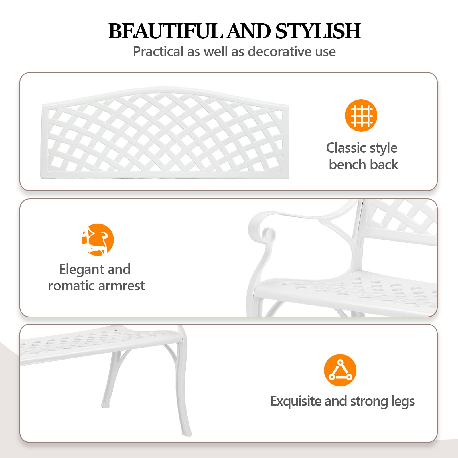 Snapklik.com : VINGLI 40.5" Outdoor Bench Patio Garden Bench, Anti ...