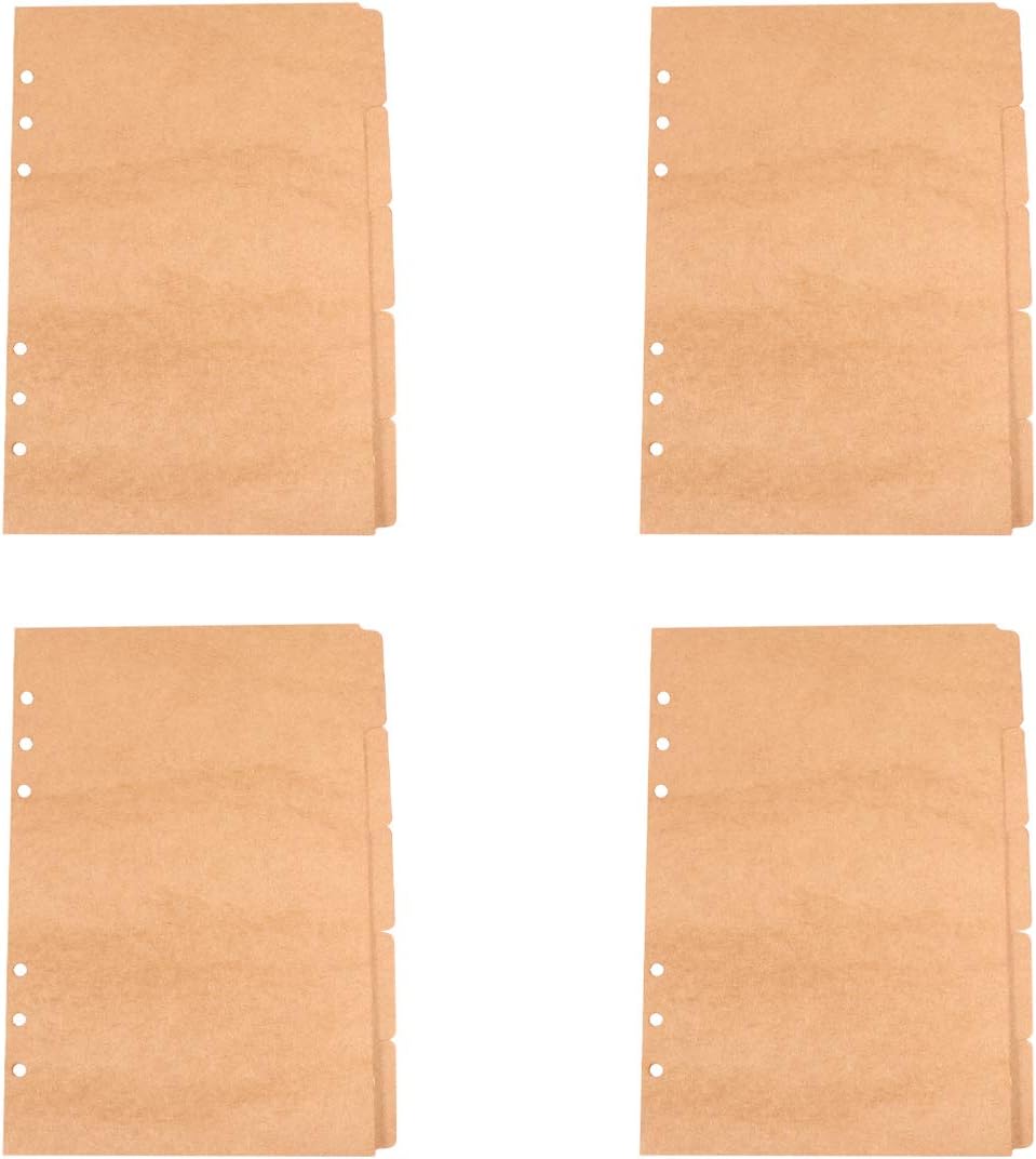 STOBOK Kraft Paper Divider Index Page Tab Cards A5 Paper Page Dividers ...