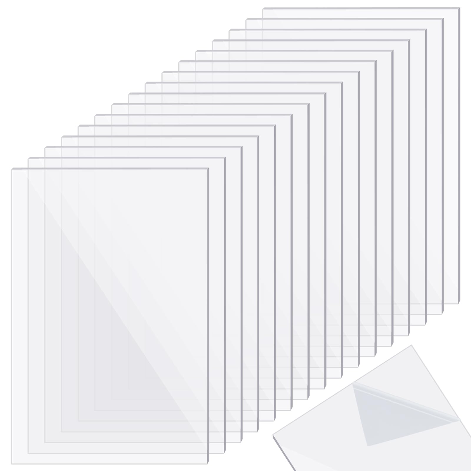 Jetec 16 Pack 36×24" PET Sheets Transparent Clear Flexible Plastic ...