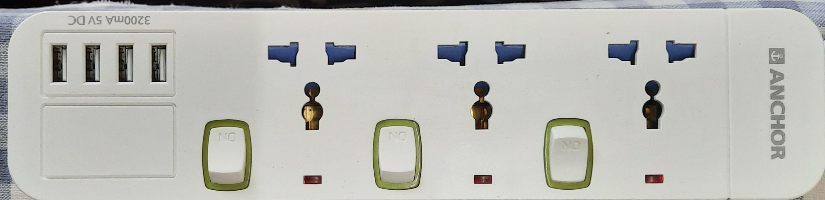 Anchor by Panasonic 4 Way 10A International Socket with 4 Switch | 4 ...