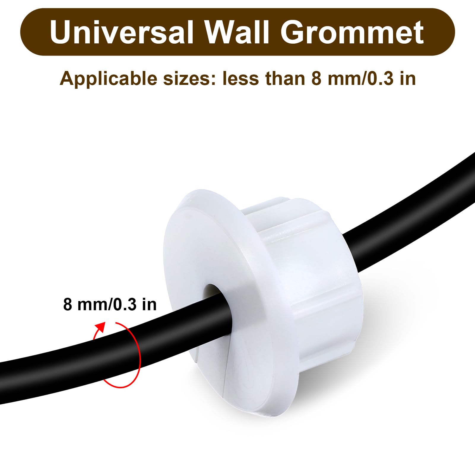 Snapklik.com : 4Pcs Wall Cable Pass Through Grommet, 1 Plastic Cable ...