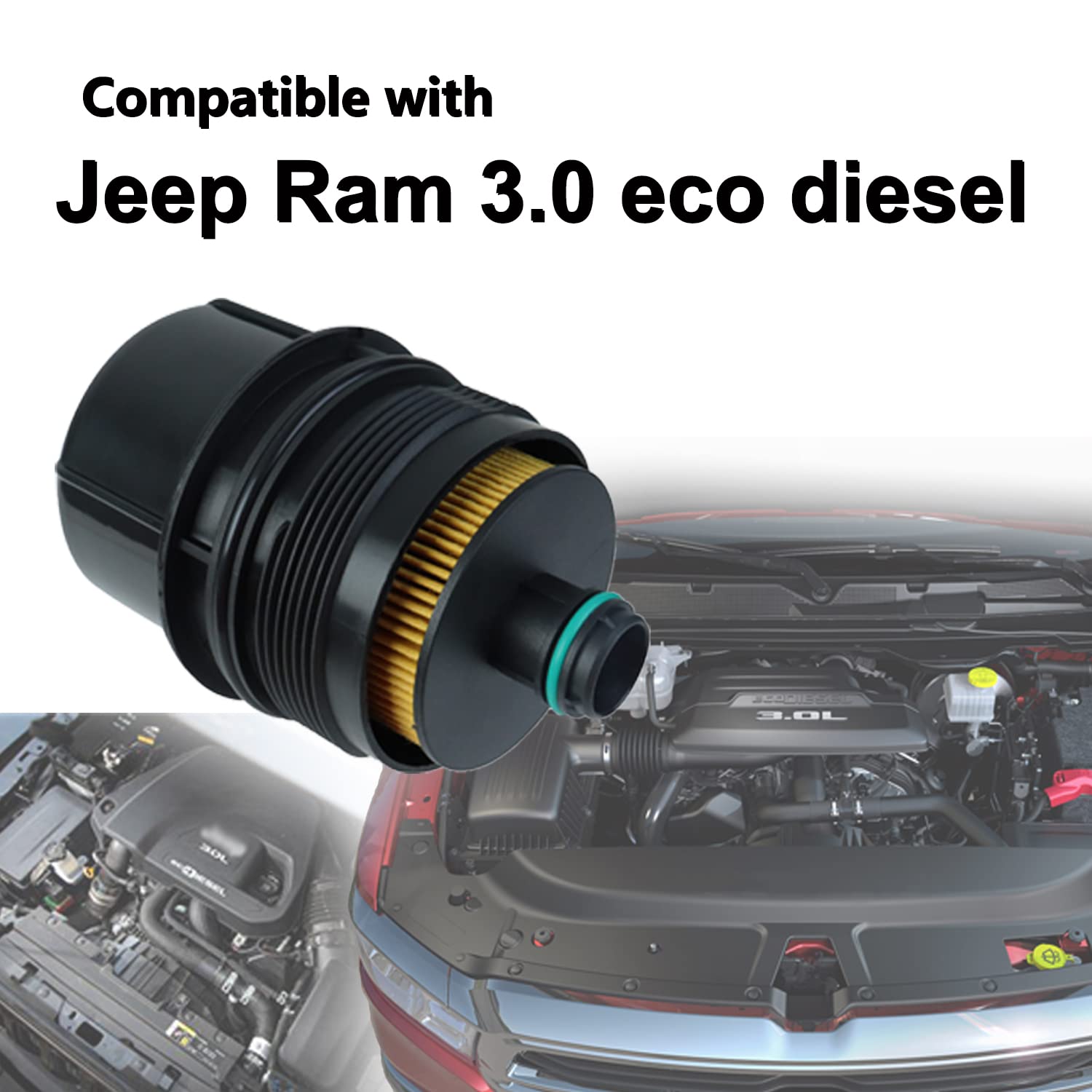 68507598AA Eco-diesel Engine Oil Filter Replacement for 2020 2021 Jeep ...
