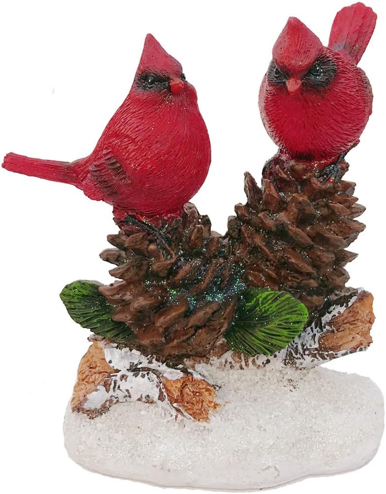 Amazon.com: Gishima Cardinal Figurines Red Cardinals Bird on Pinecones ...
