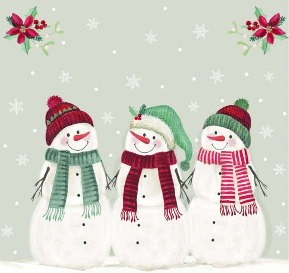 IHR Napkin Three Snowmen 33 x 33 cm 20 pieces Paper napkins Napkins ...