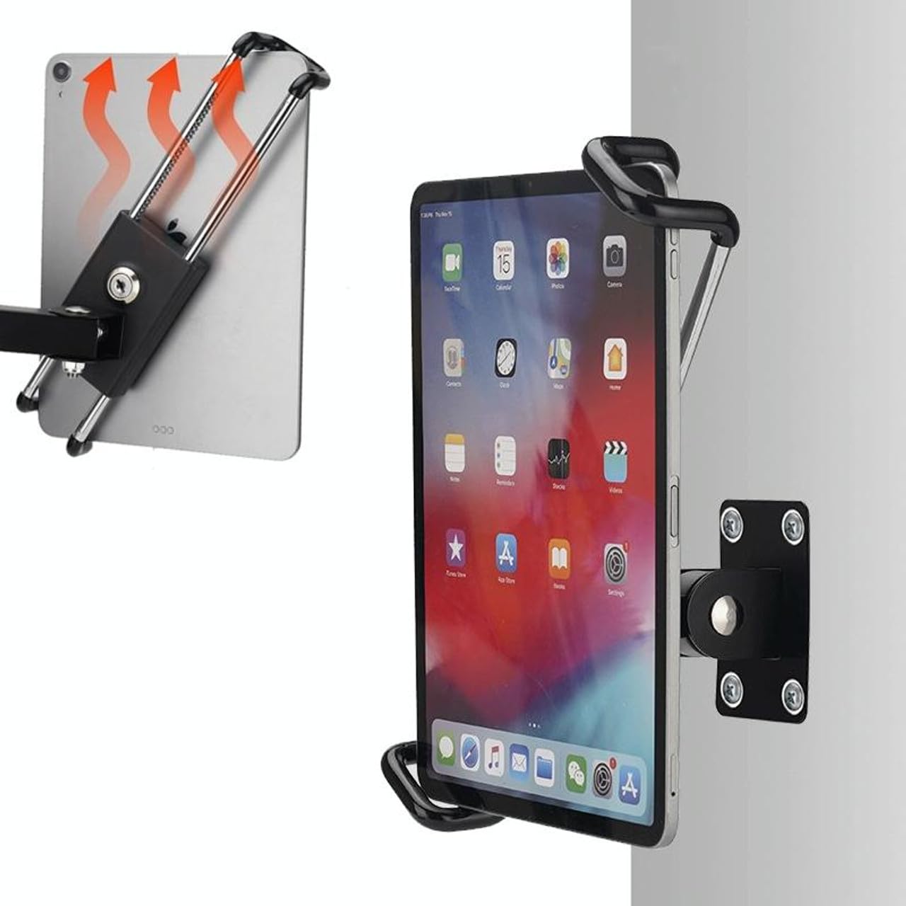 Techzere Aluminium Wall Mount Tablet Holder with Key Lock : Amazon.in ...