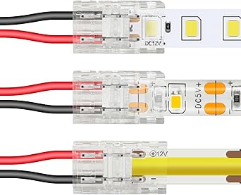 VIPMOON 20-Pack 2Pin LED Strip Connectors for 10mm Waterproof or Non ...