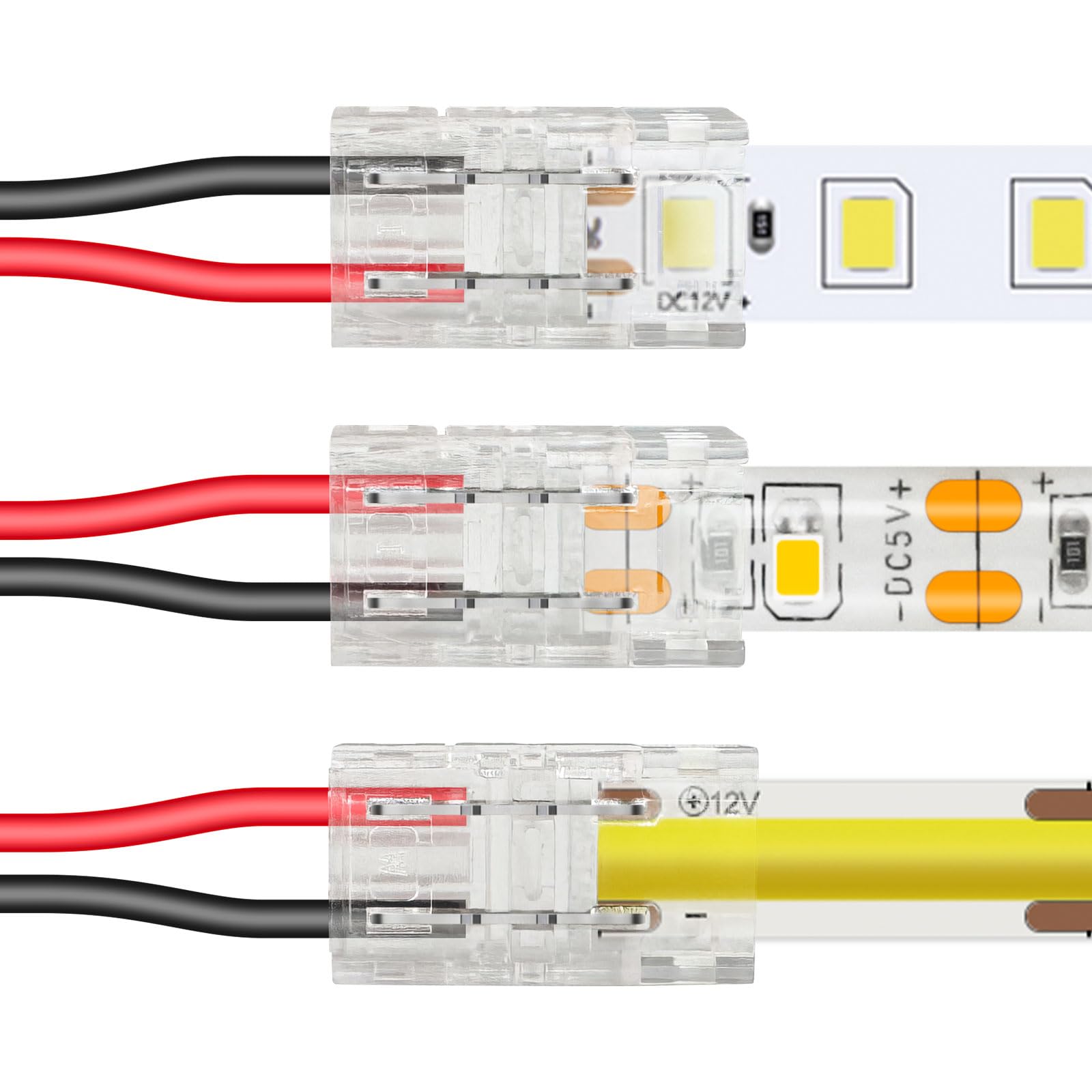 VIPMOON 20-Pack 2Pin 8mm LED Strip Connectors for 8mm Waterproof or ...