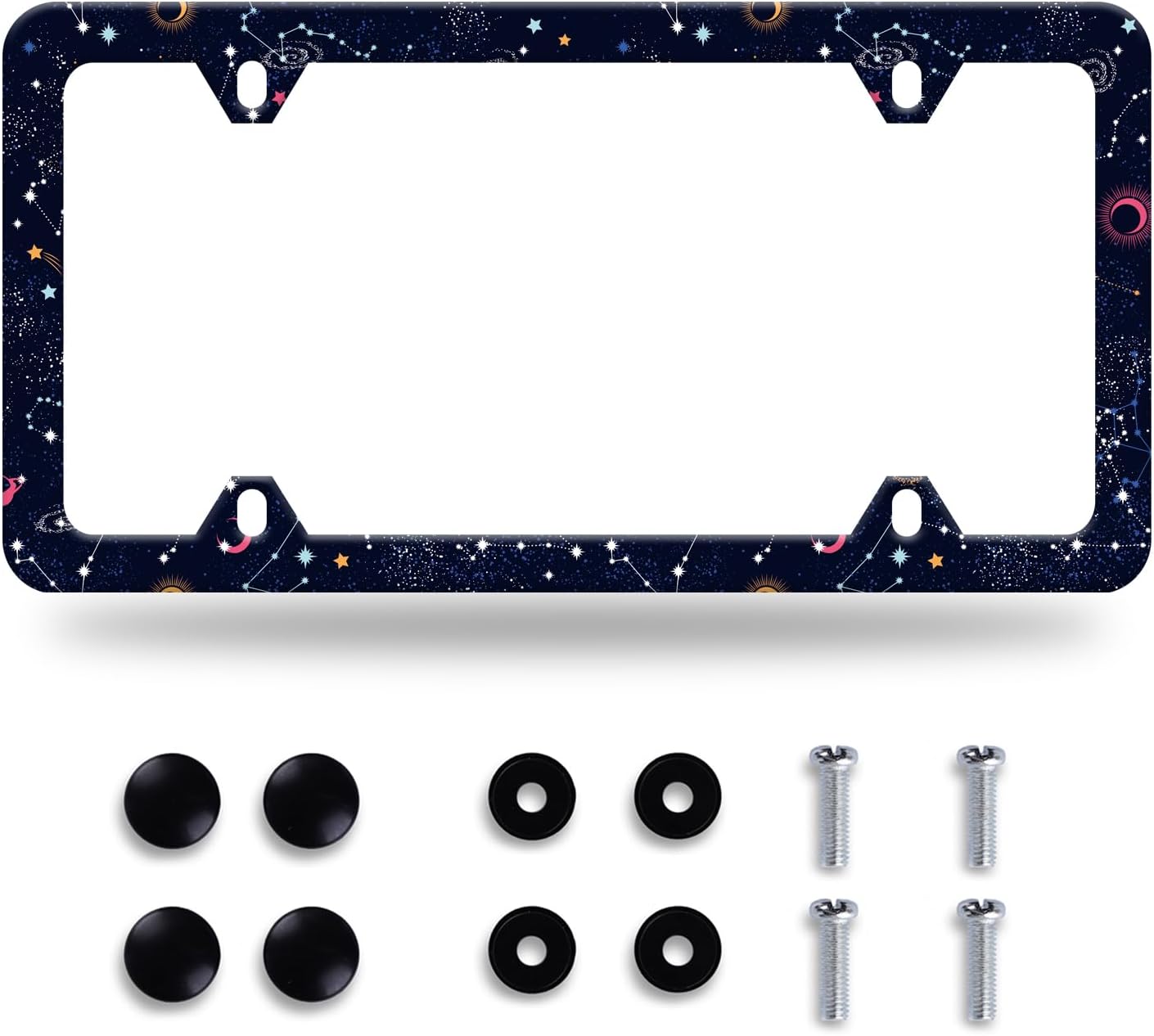 Amazon.com: Star Moon Galaxy License Plate Frame Starry License Plate ...