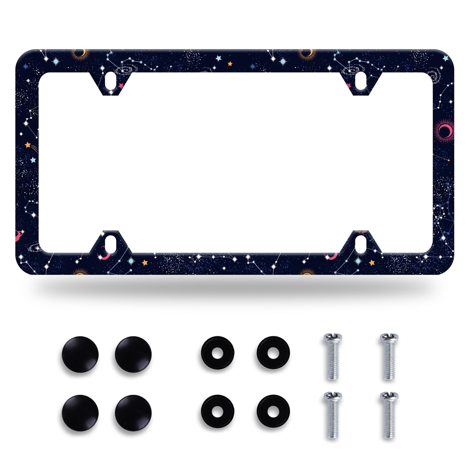 Amazon.com: Star Moon Galaxy License Plate Frame Starry License Plate ...