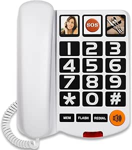 Amazon.com : Sangyn Landline Phones for Seniors with Large Button Corded Telephone for Home with ...