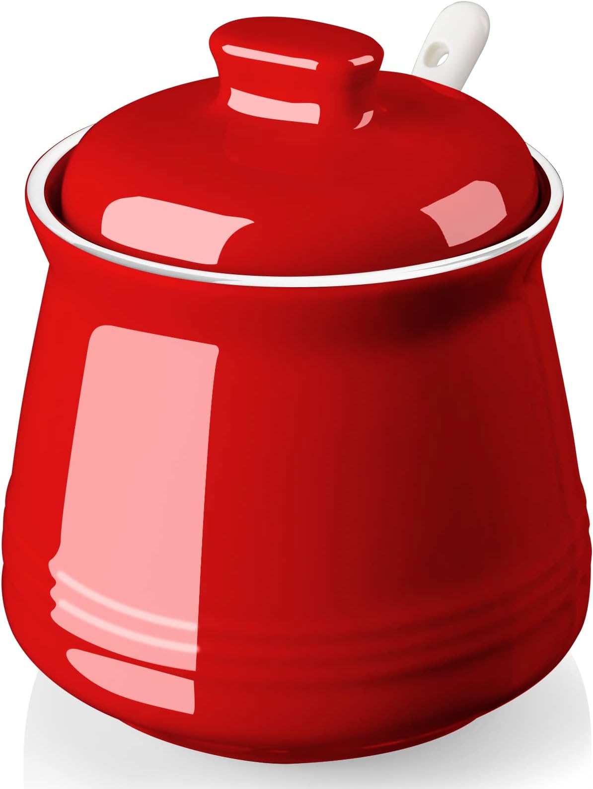 Amazon.com: 123Arts Glass Sugar Bowl Spice Jar with Lid and Stainless ...