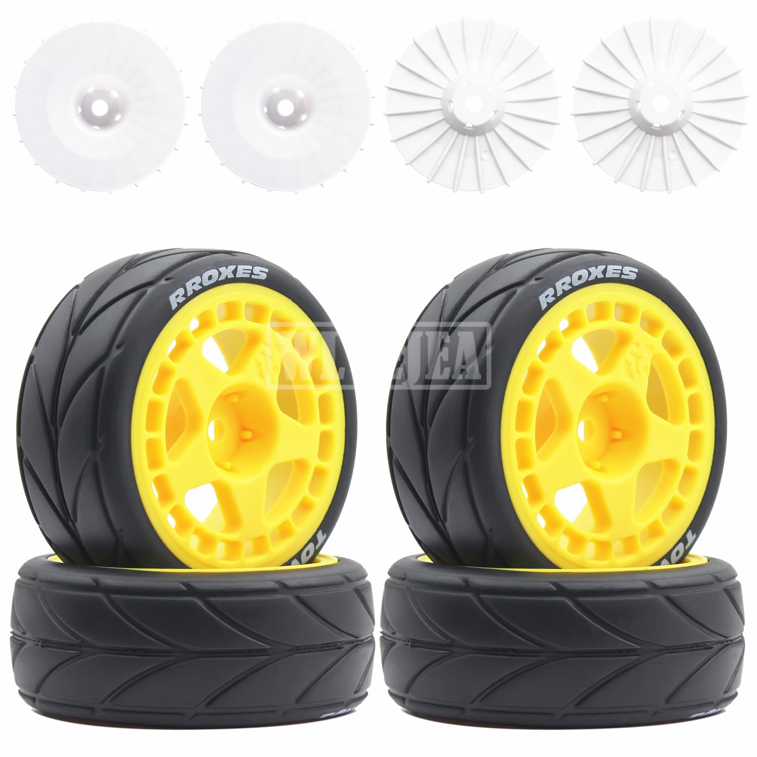 Amazon.com: WLYEJEA 4PCS RC 1/10 On-Road Tires 65mm RC Rubber Tires w ...