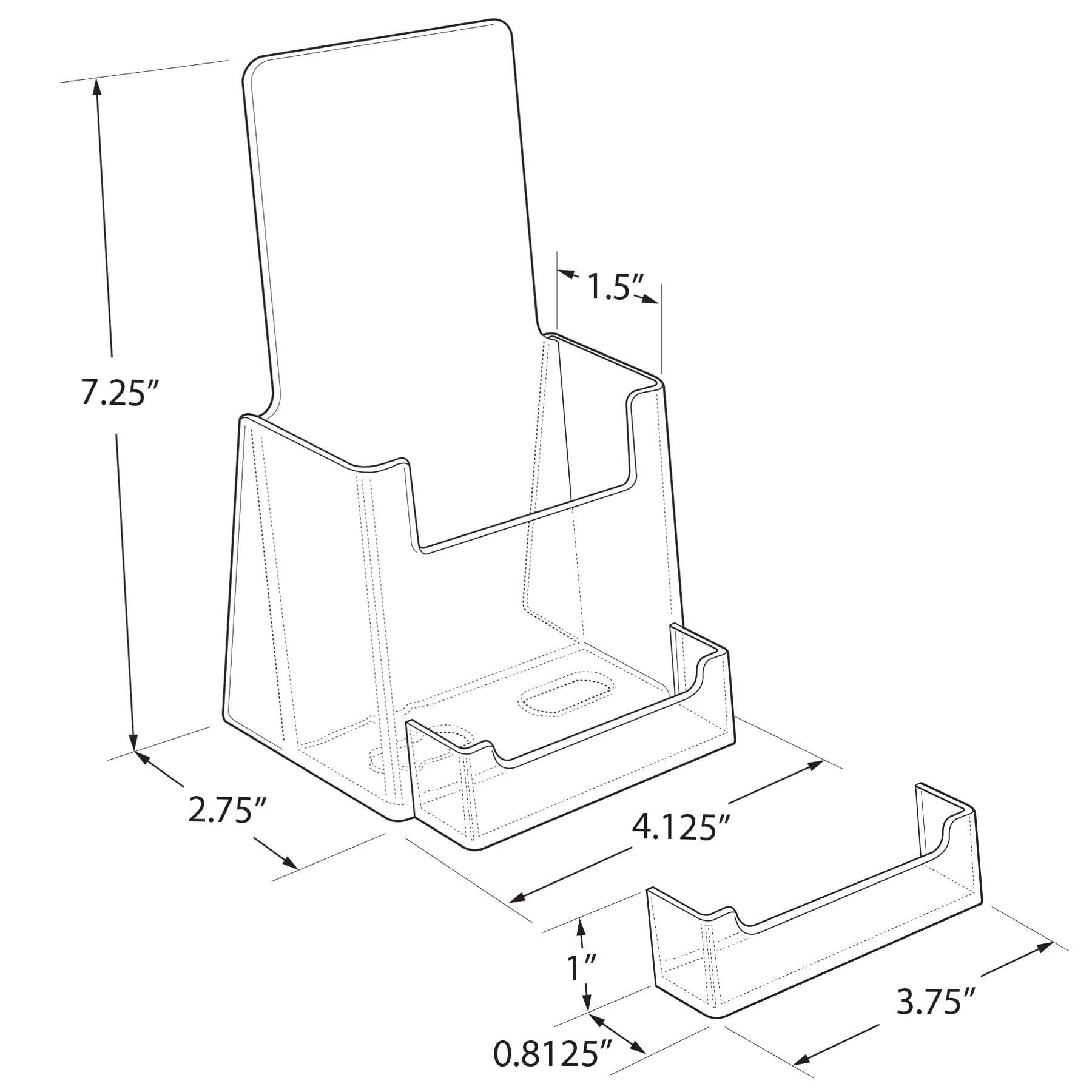 Snapklik.com : Azar Displays 252922-2PK Counter Trifold Brochure Holder