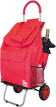 Amazon.com: dbest products Bigger Trolley Dolly Cart, Red Shopping ...