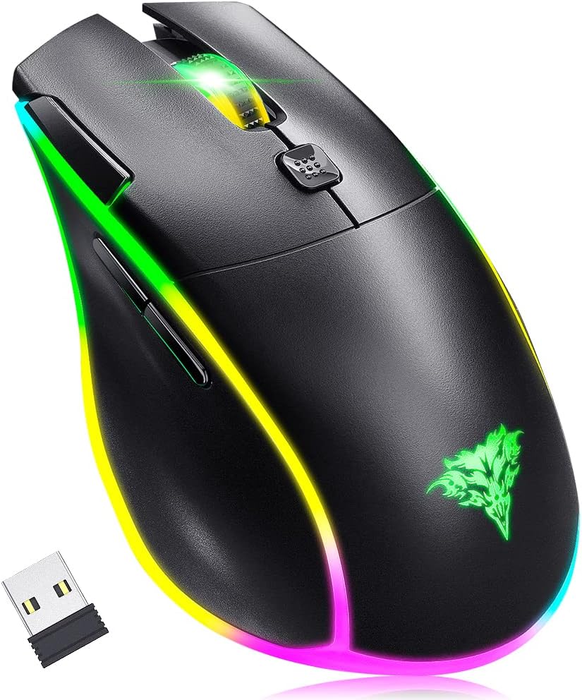 Amazon.com: RisoPhy Wireless Gaming Mouse,Tri-Mode 2.4G/USB-C/Bluetooth ...