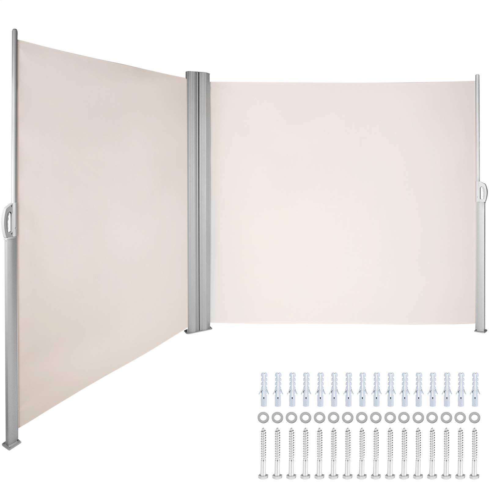 Buy VEVOR Creamy-white Retractable Patio Screen 63 Inch In Height ...