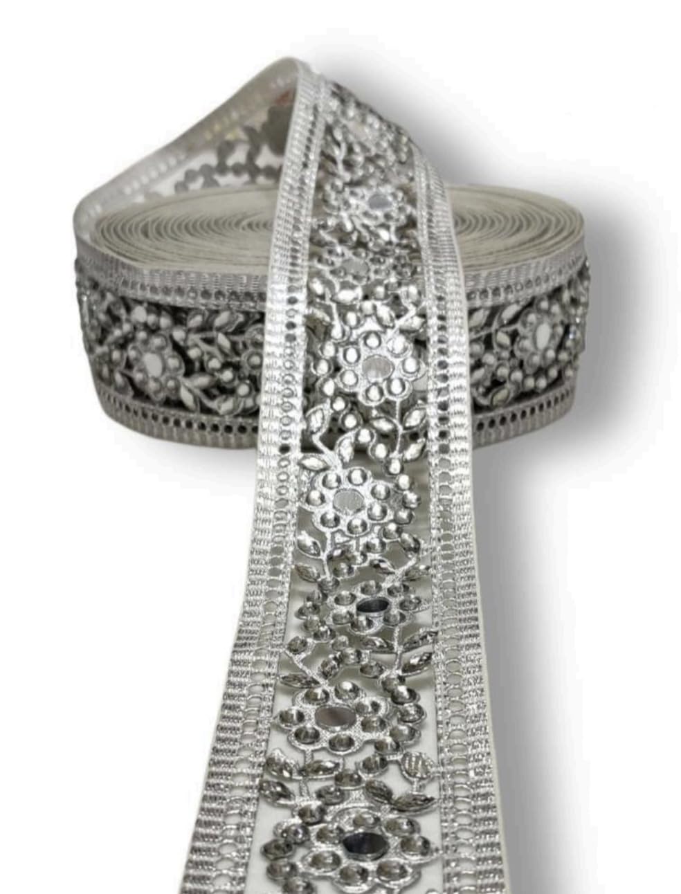 R R LACE Mirror Lace for Saree Blouse Dupatta Lehenga Sewing Crafts (9 ...