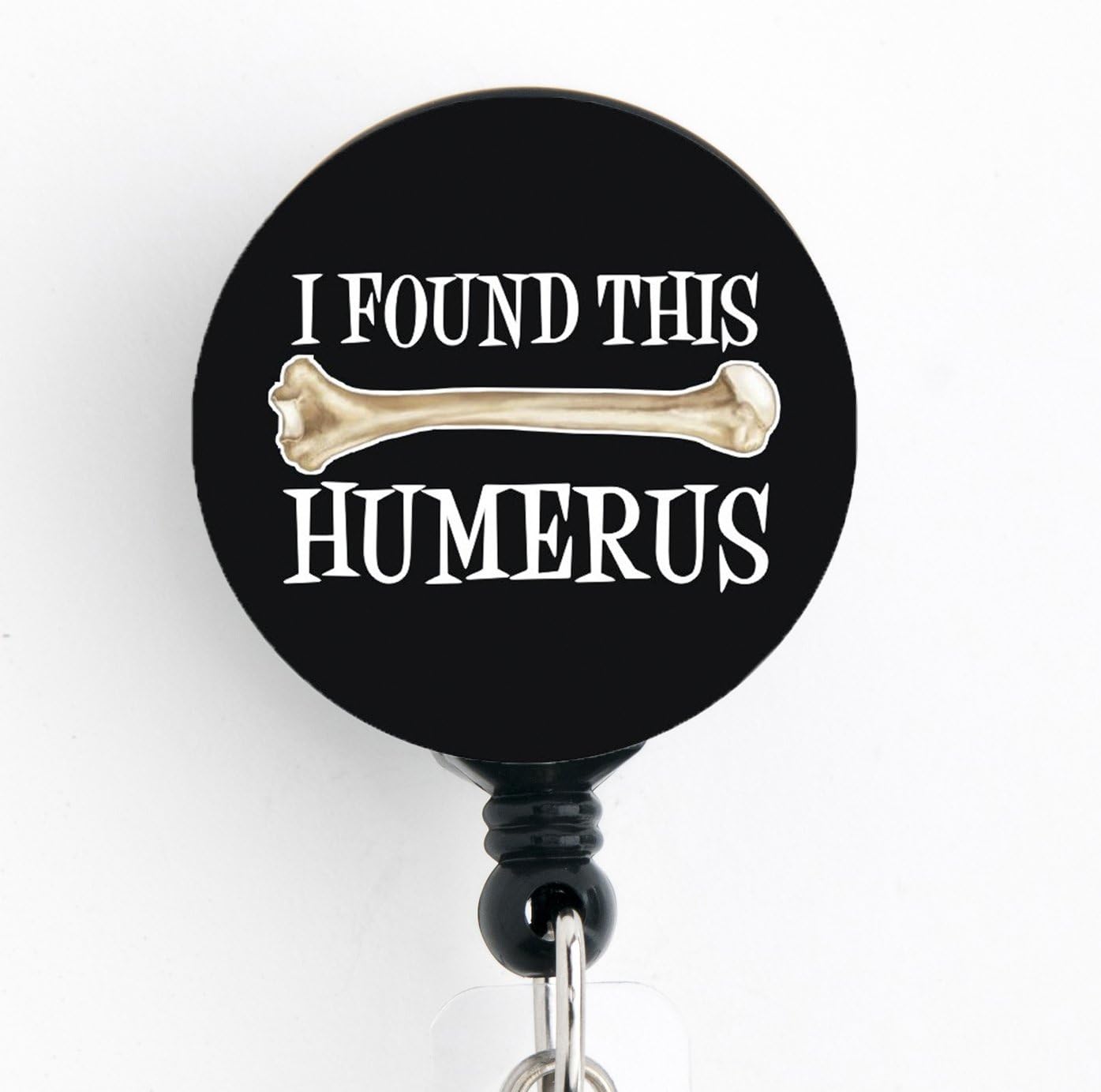 Amazon.com : I Found This Humerus Black - Retractable Badge Reel with ...