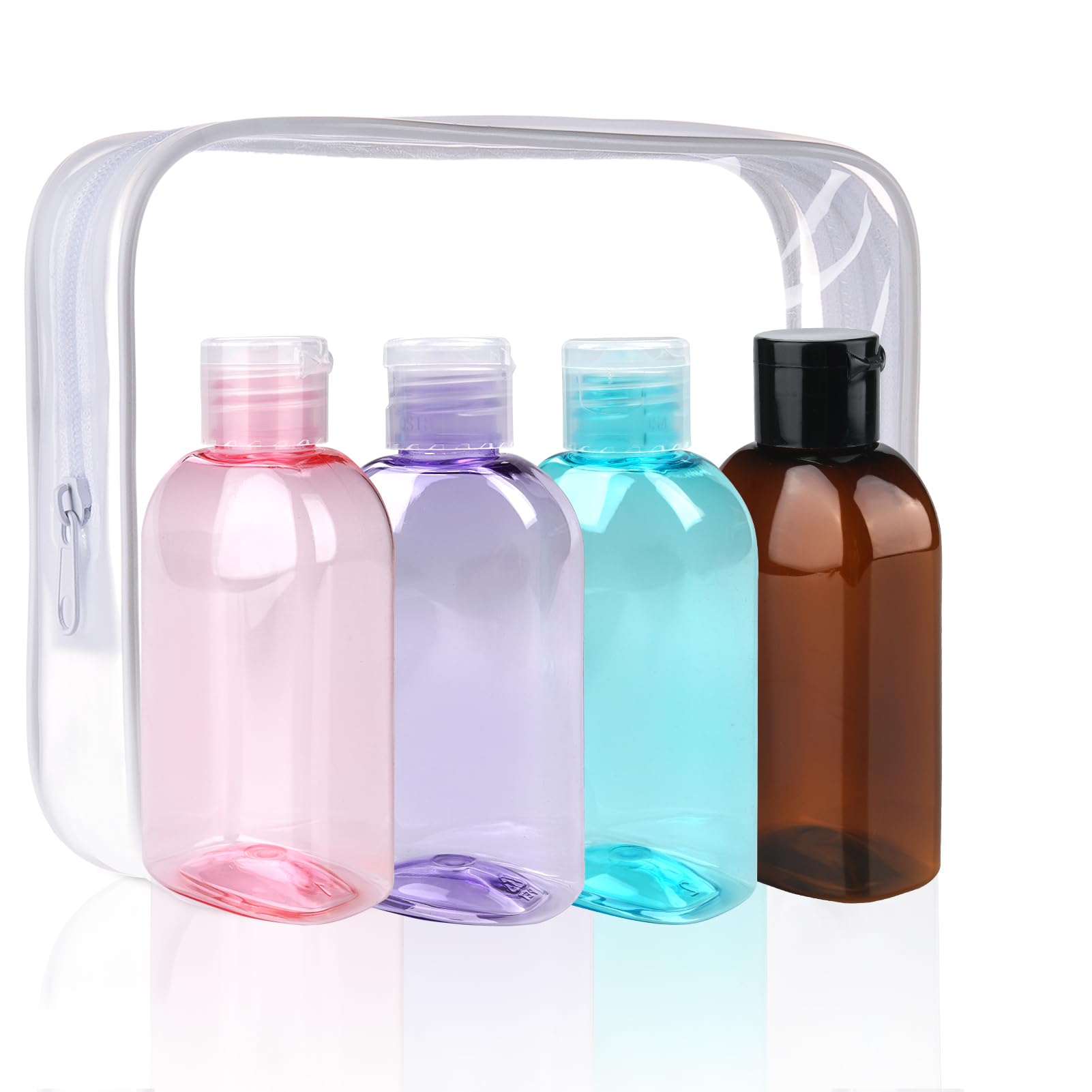 Amazon.com: Cosywell Travel Size Containers Travel Shampoo Bottles 4pcs ...