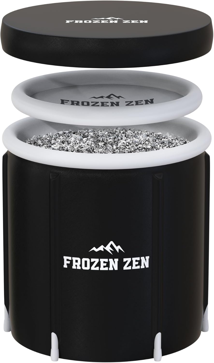 Frozen Zen Ice Bath Tub For Athletes with Lid, XL 105 Gallons Portable ...