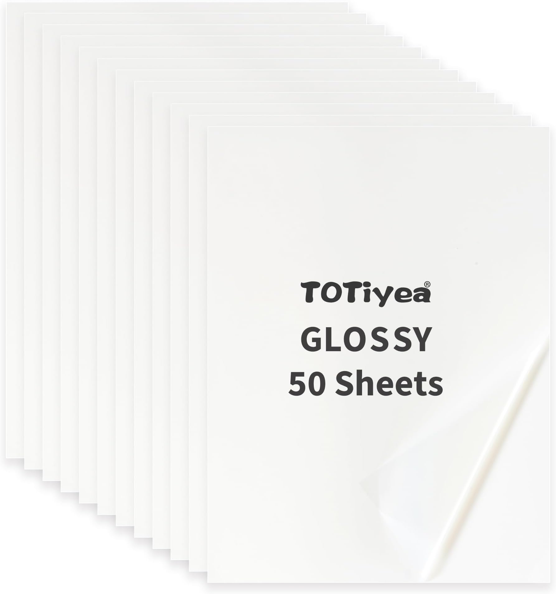 Amazon.com : TOTiyea 50 Pack 90% Clear Printable Vinyl Sticker Paper ...