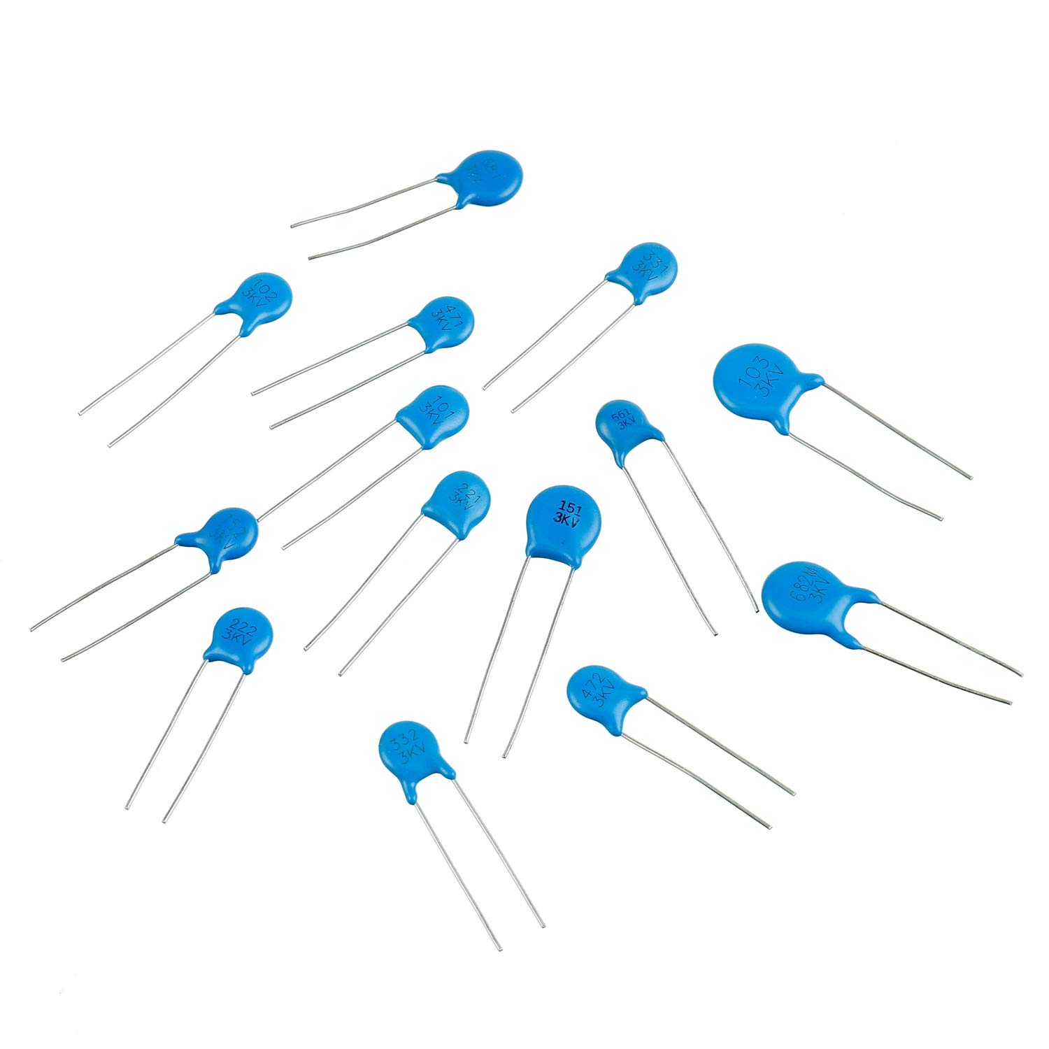 Snapklik.com : 15 Values 150 Pcs 3KV / 100 pF To 10 nF High Voltage DIP ...