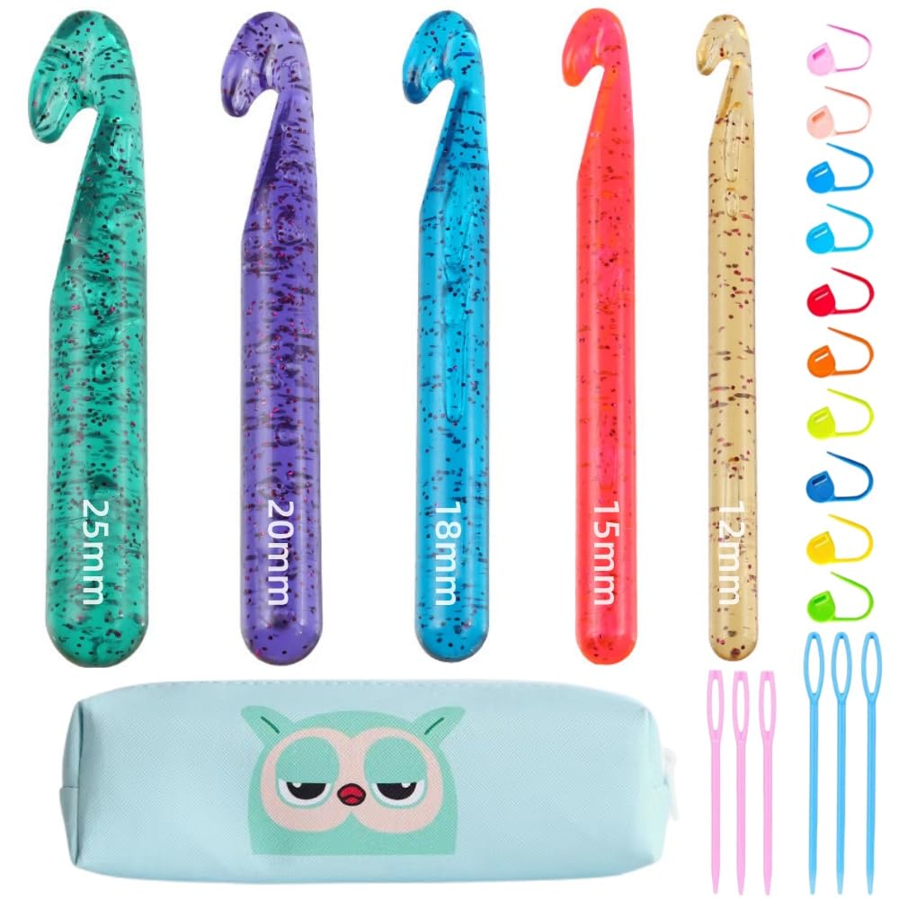 Amazon.com: Large Crochet Hooks,25mm 20mm 18mm 15mm 12mm Crochet Hooks ...