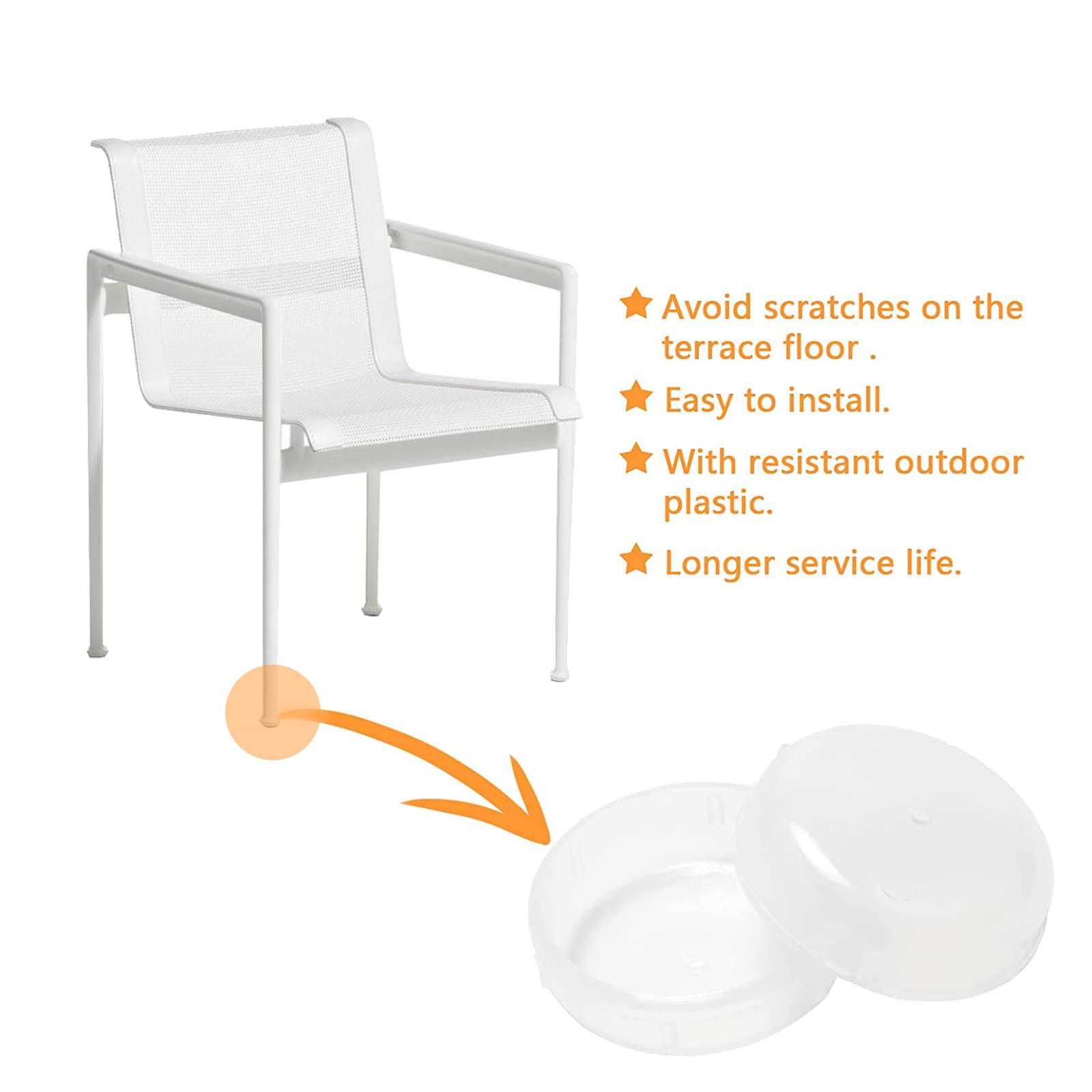 Snapklik.com : 24 Pack Wrought Iron Patio Furniture Feet Caps 1-1/2 ...