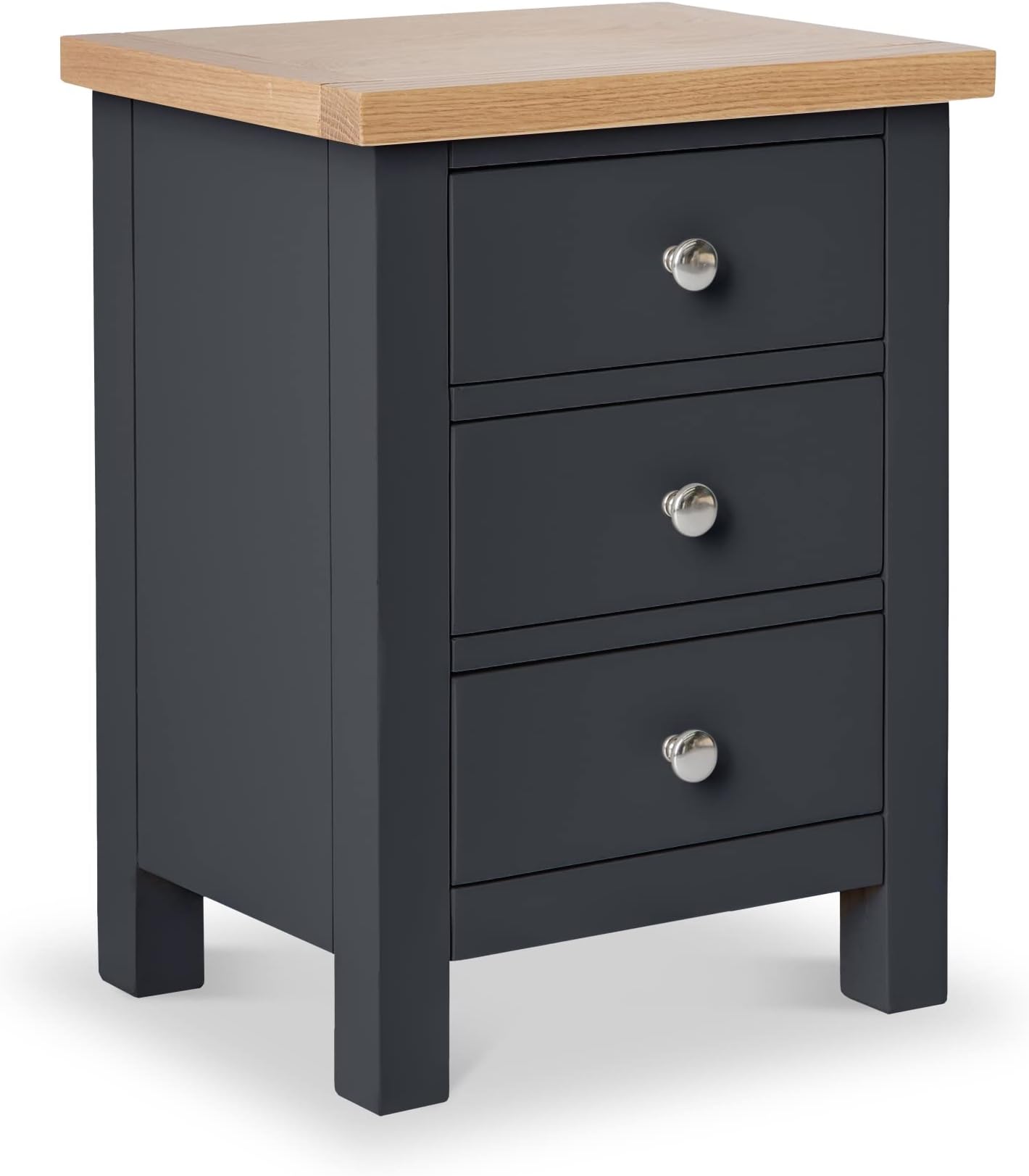OAK Bedside Table 3 Drawers OAK MDF Board & Hardwood End Tables NC ...
