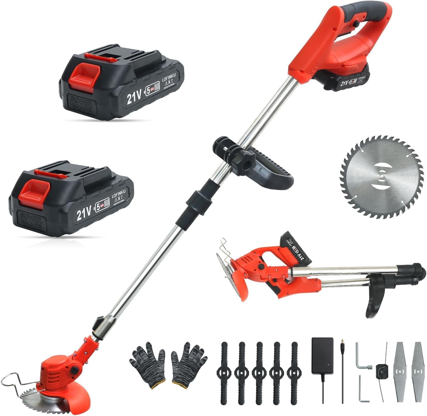 Amazon.com : Cordless Weed Wacker,Electric Weed Eater,2 Batteries,Grass ...