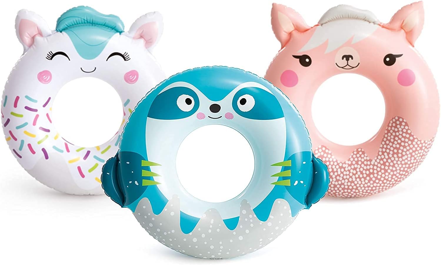 Amazon.com: Intex 59266ep Cute Animal Inflatable Swim Rings, Assortment ...