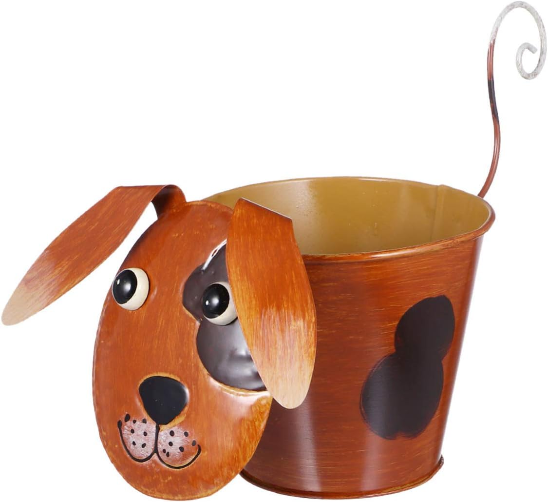 Amazon.com : Vaguelly Metal Animal Flower Pot Funny Dog Hanging Plant ...