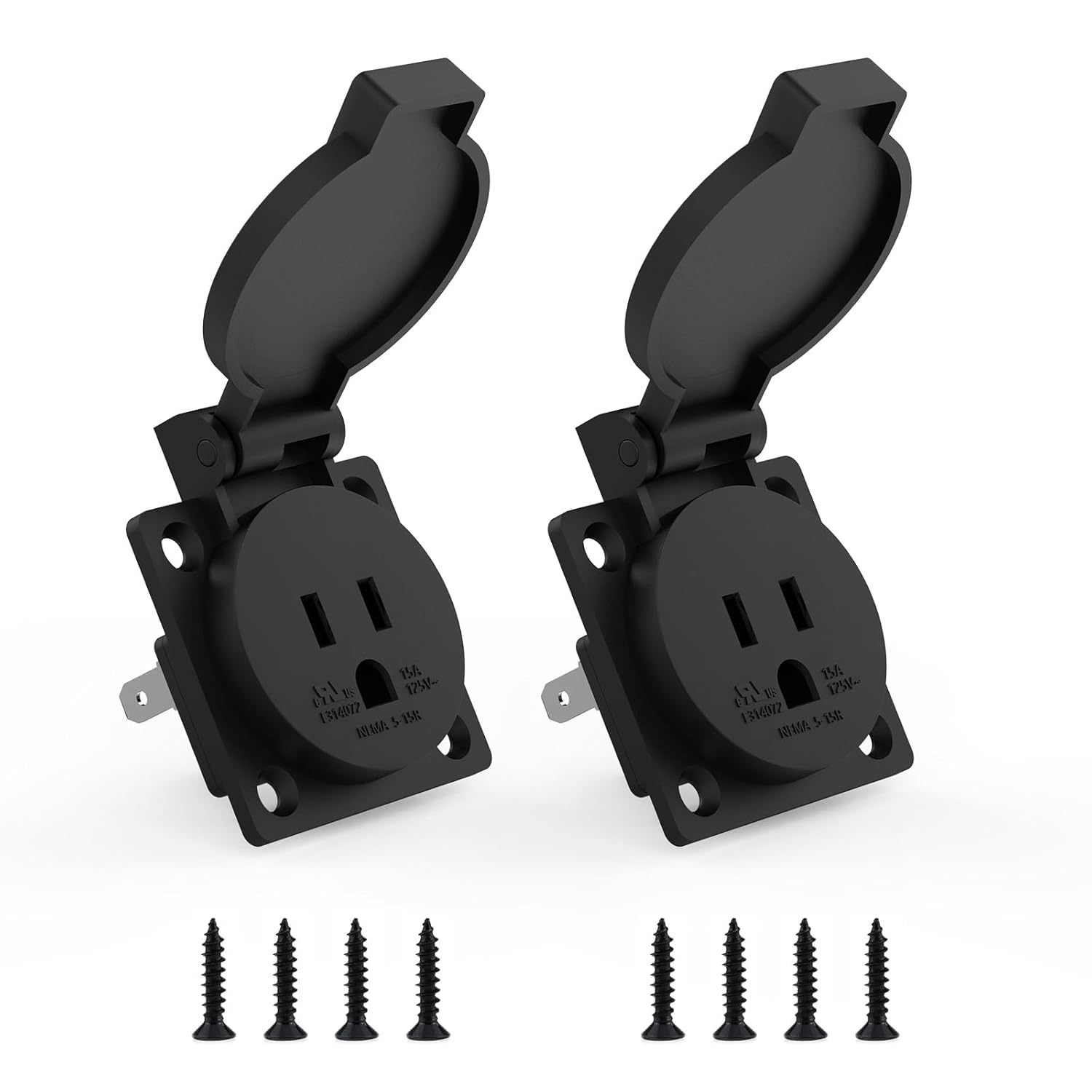 SATUY US Standard Water-Proof Power Outlet 15Amp 3-Hole Socket, 125Volt ...
