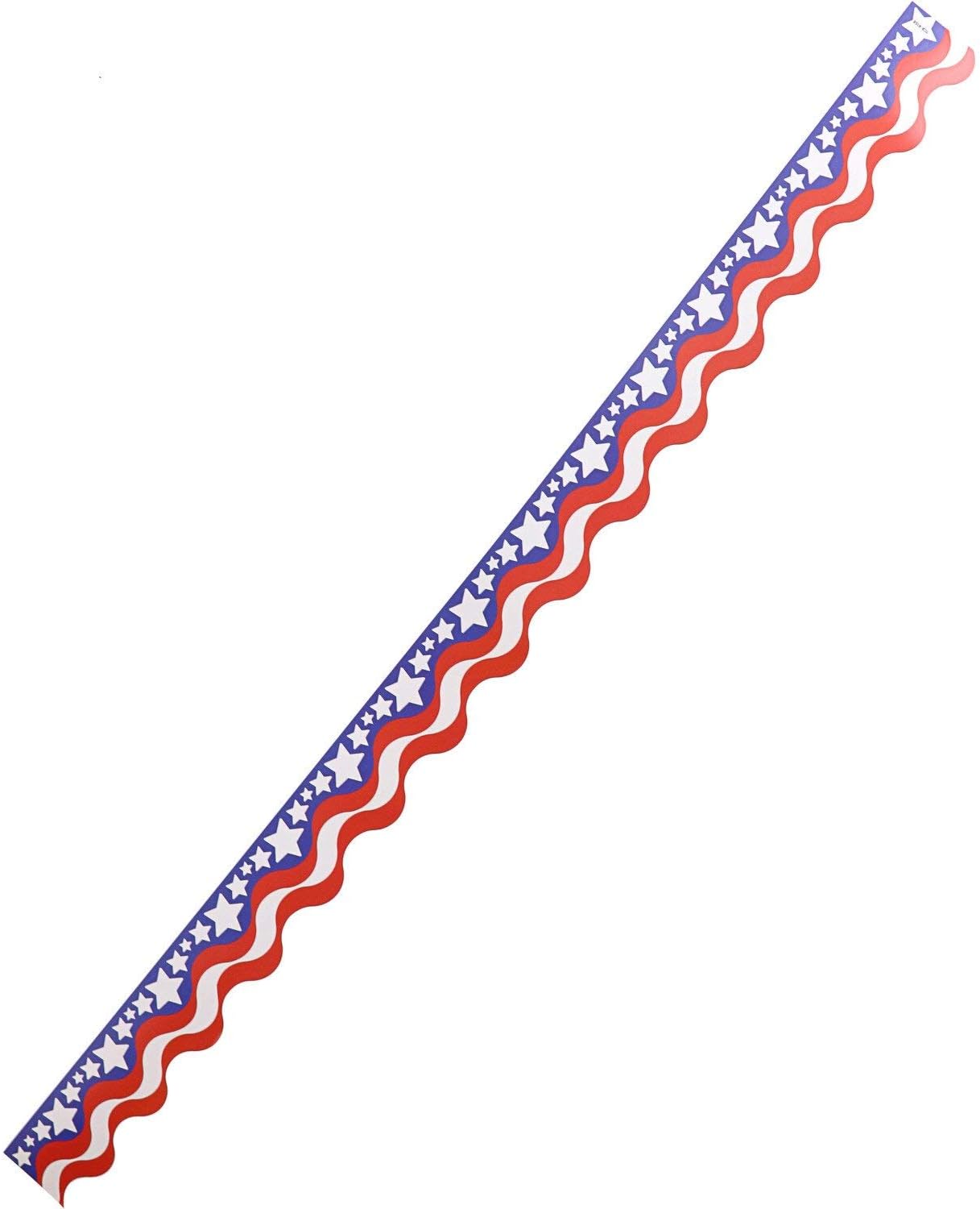 Amazon.com: Patriotic Wide Double-Sided Border, Red, White, Blue, 38 ...