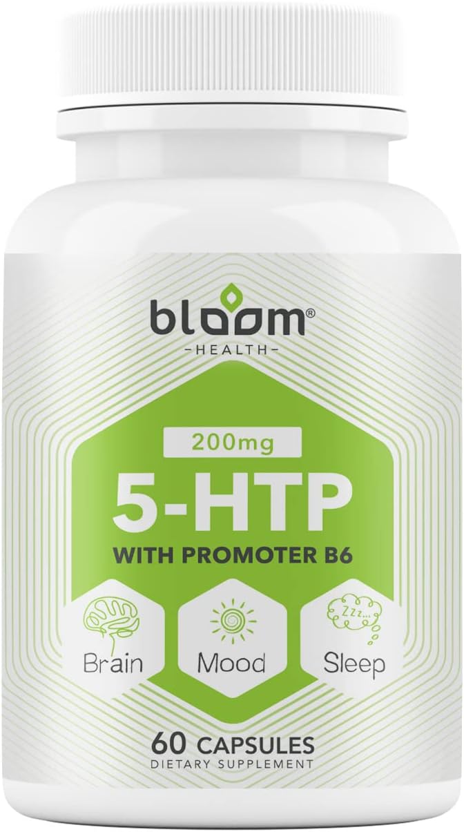 Amazon.com: Bloom Health 5 HTP 200mg Supplement, Vitamin B6 Natural ...