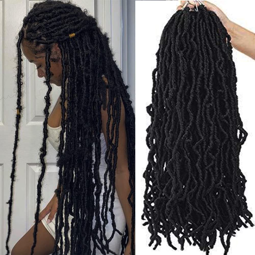 Buy 32 Inch Soft Locs Crochet Hair for Black Women Andromeda Black 4 ...